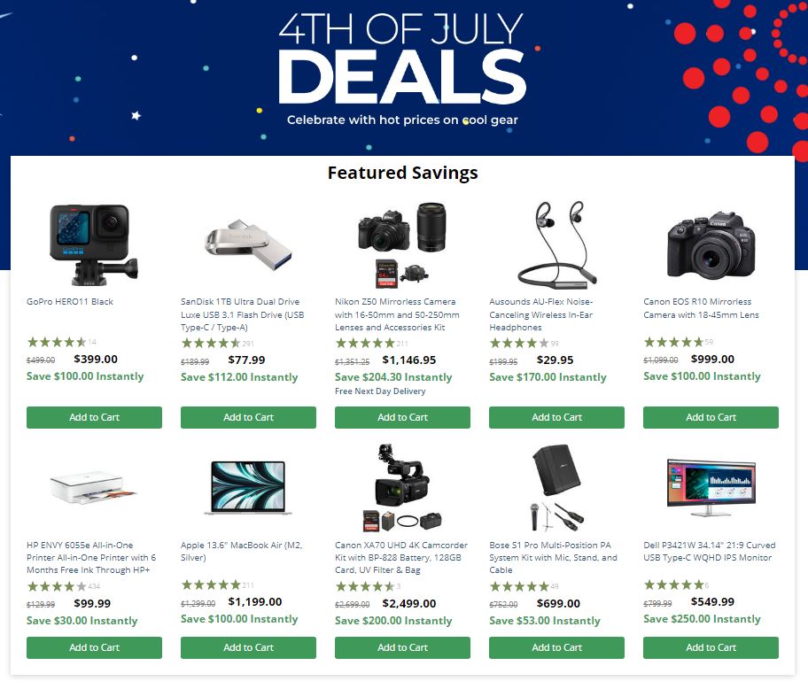 4th of July 2023 Camera Deals at B&H PHOTO « NEW CAMERA